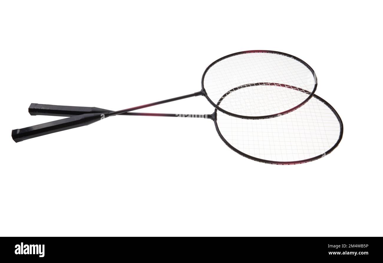 Badminton racket and shuttlecock isolated on white background Stock ...