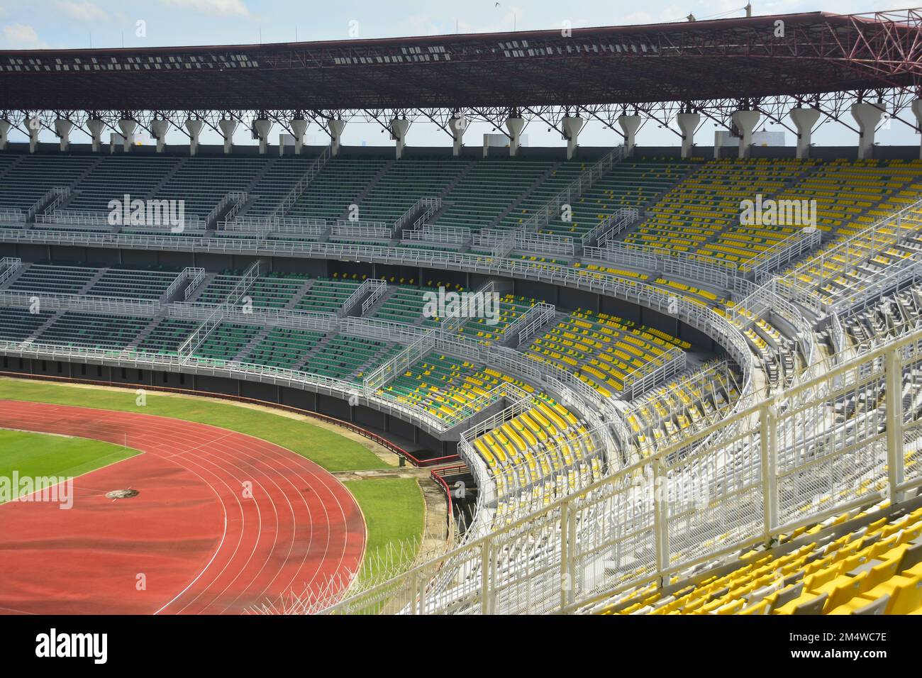 view of football soccer stadium seat with no people Stock Photo - Alamy