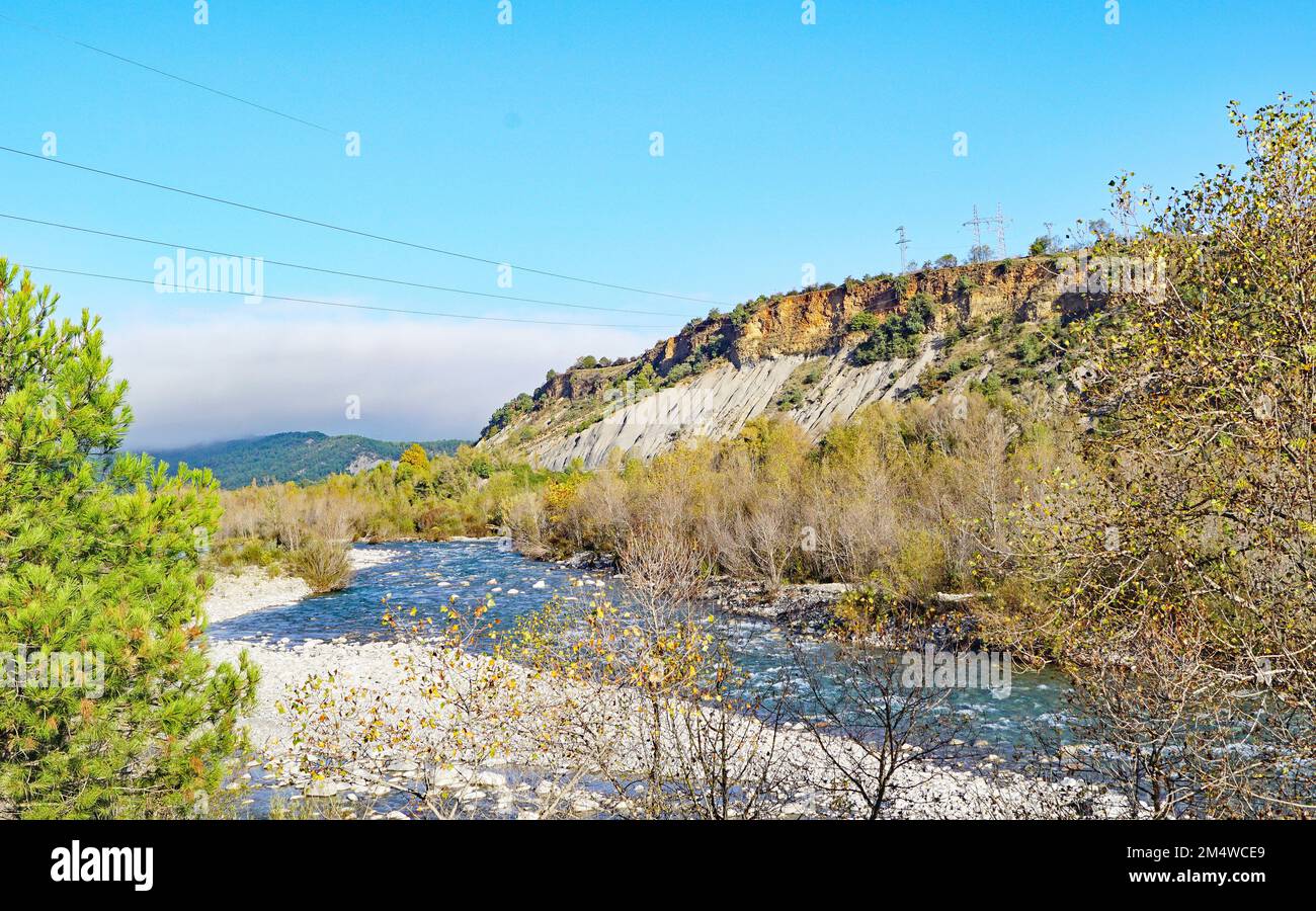 Ara River in the province of Huesca, Aragon, Spain, Europe Stock Photo ...