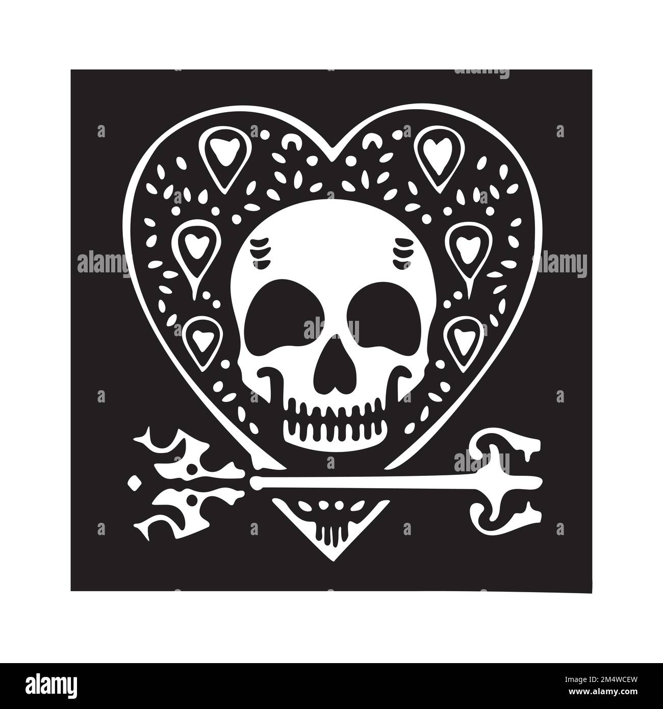 Skull And Hearts Tattoo