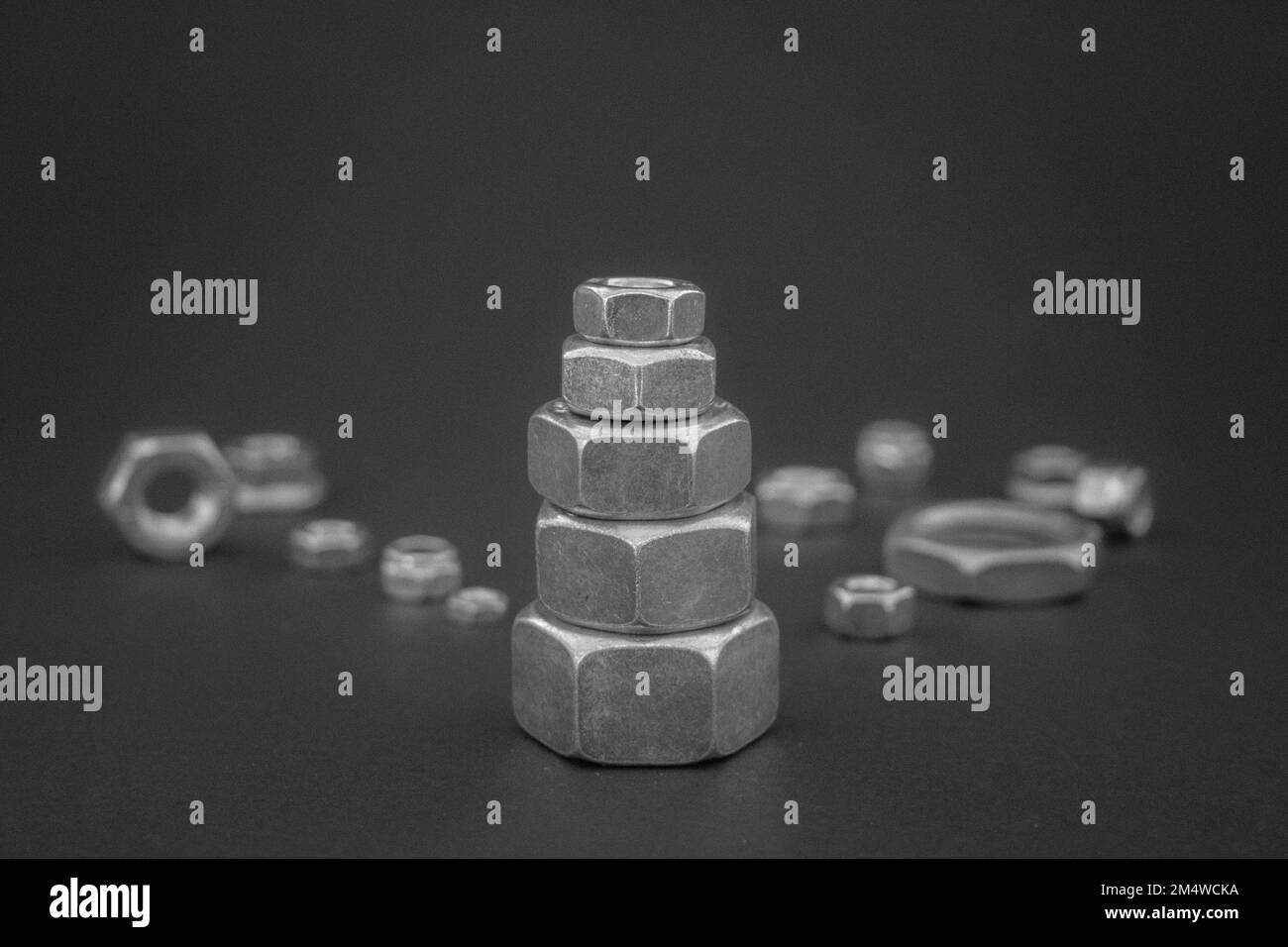 Image of a pyramid made with dice for mechanics. Background with dice ...