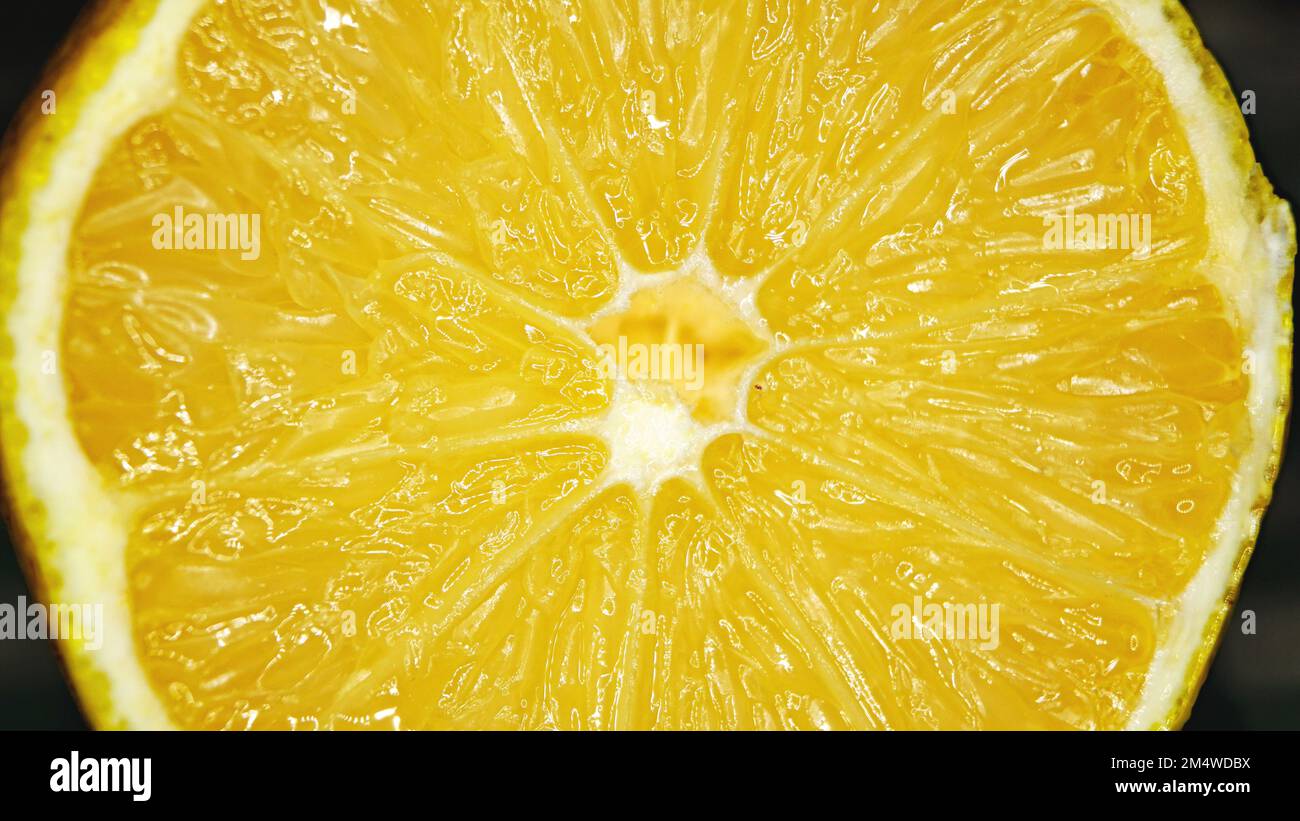 Macro of a lemon slice Stock Photo - Alamy