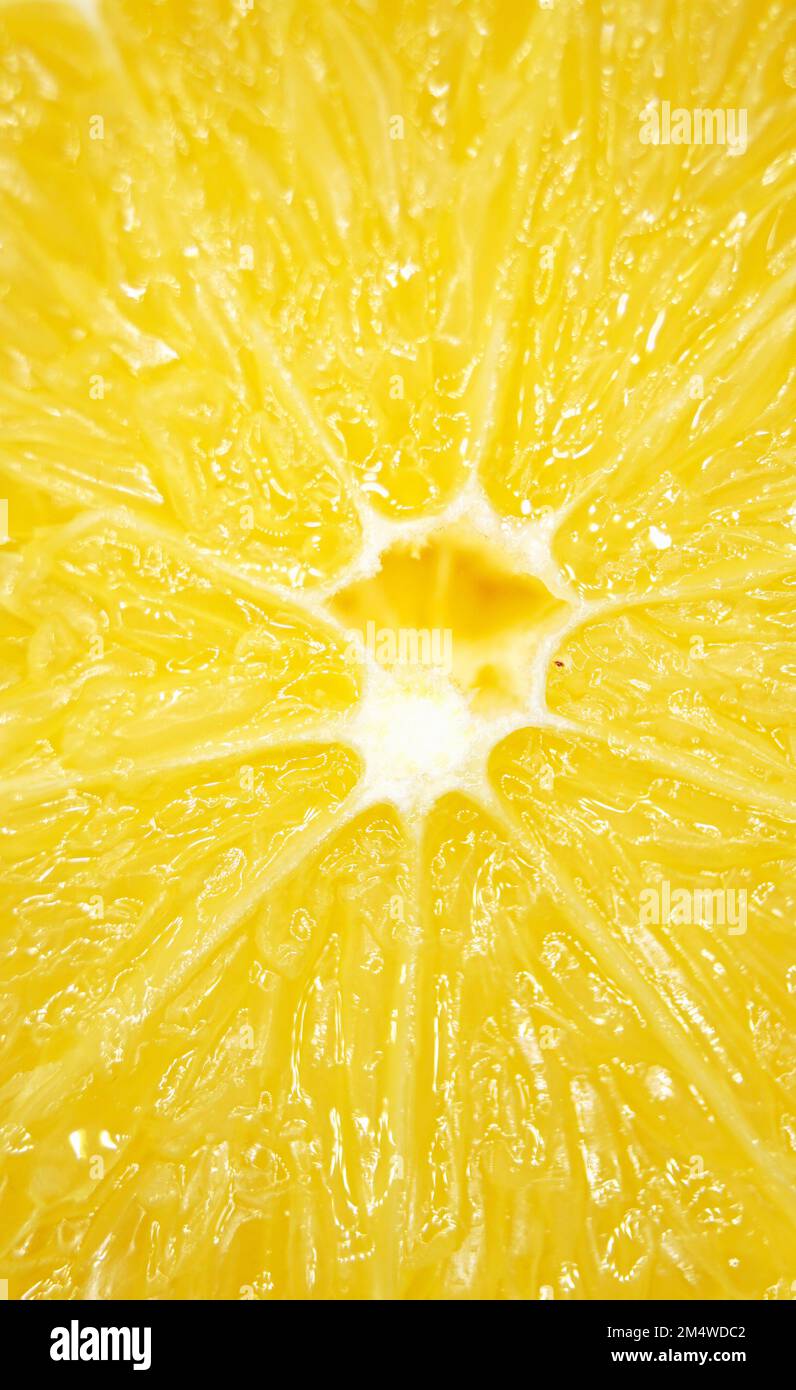 Macro of a lemon slice Stock Photo - Alamy