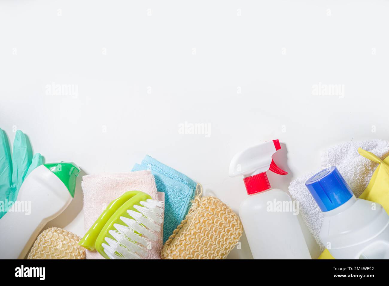 Spring cleaning background. Spring cleaning tools, utensils ...