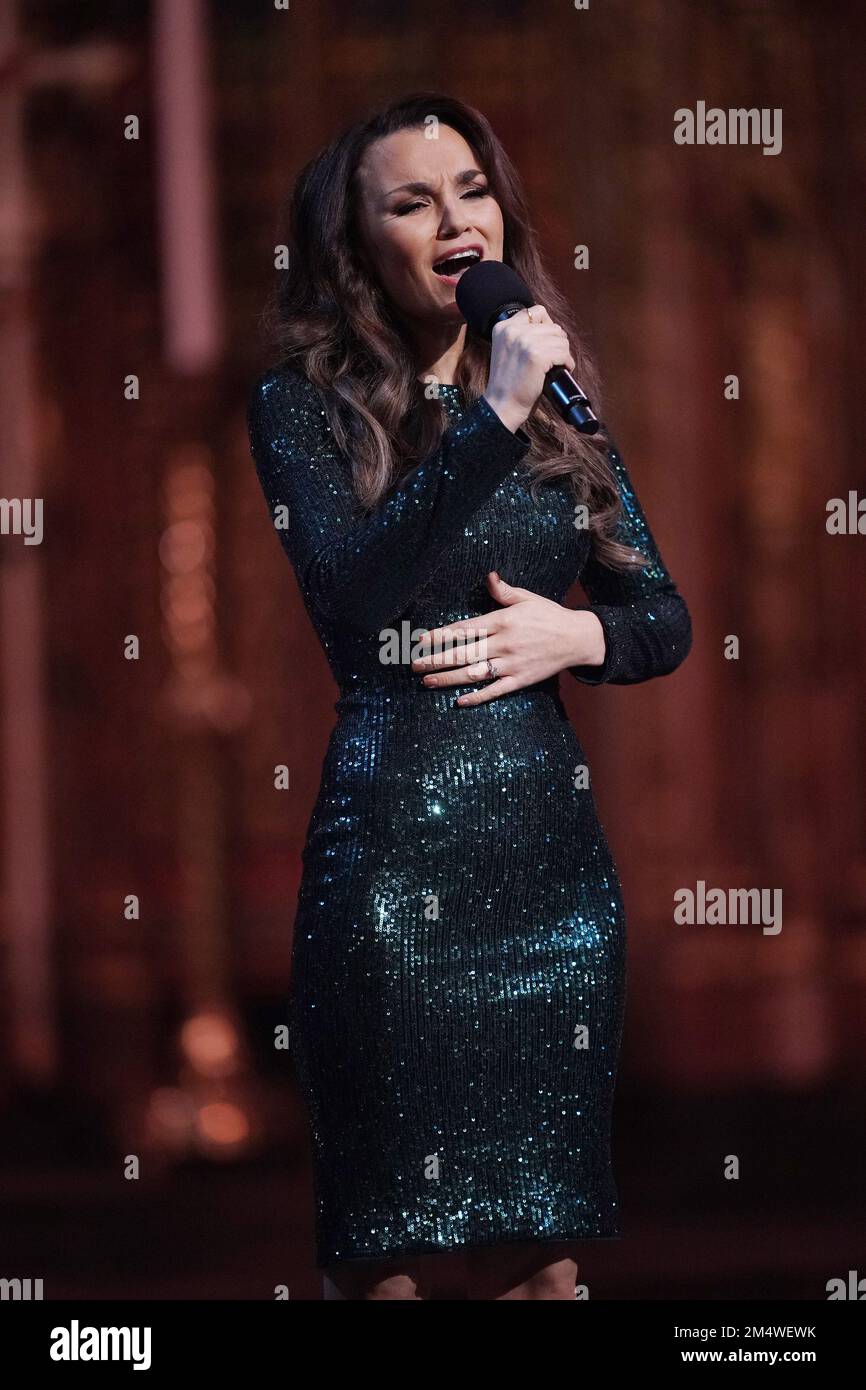 Samantha Barks, performing the song Walking in the Air, during the ...