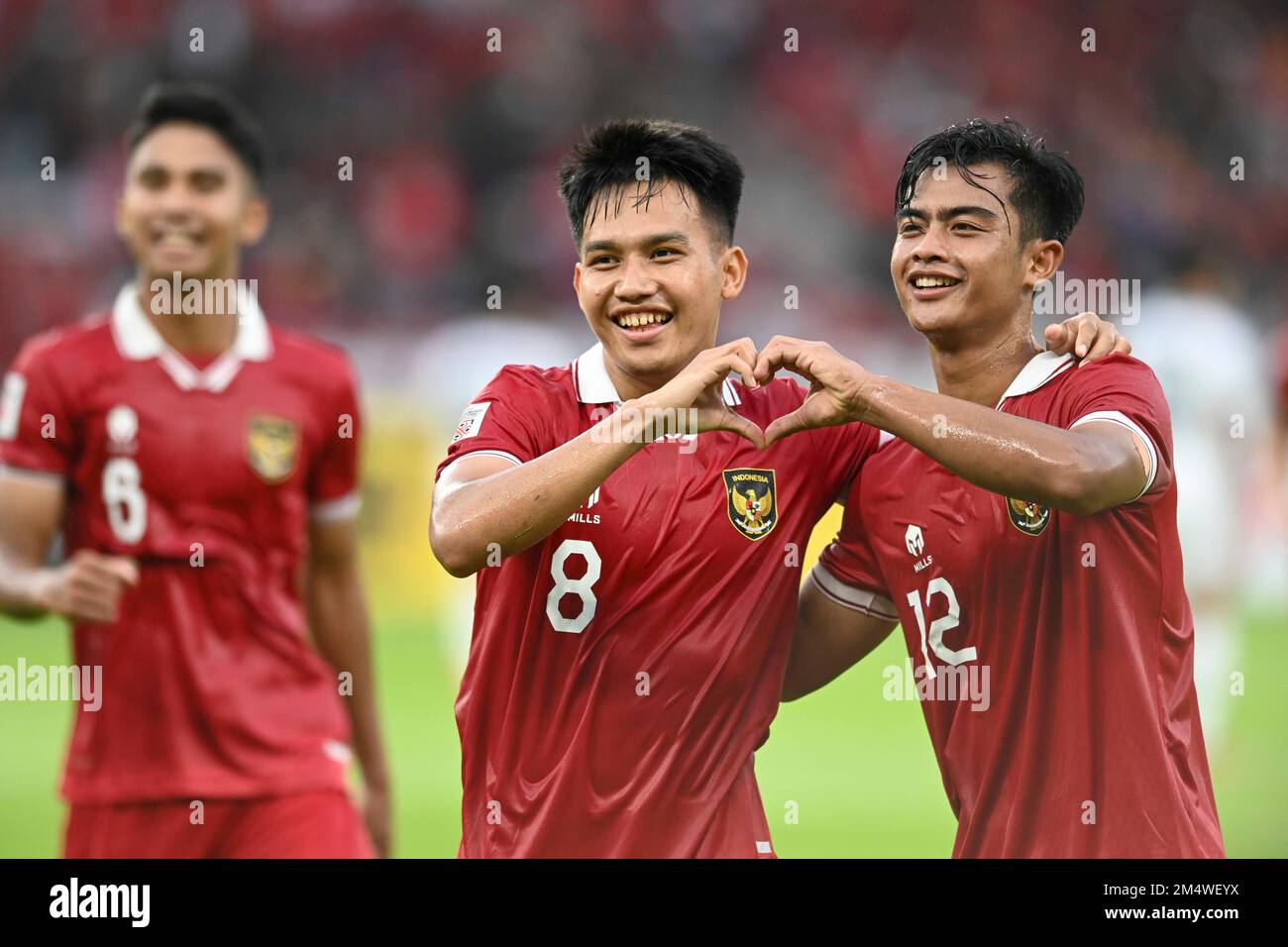 Jakarta, Indonesia. 23rd Dec, 2022. Witan Sulaeman (C) of Indonesia ...