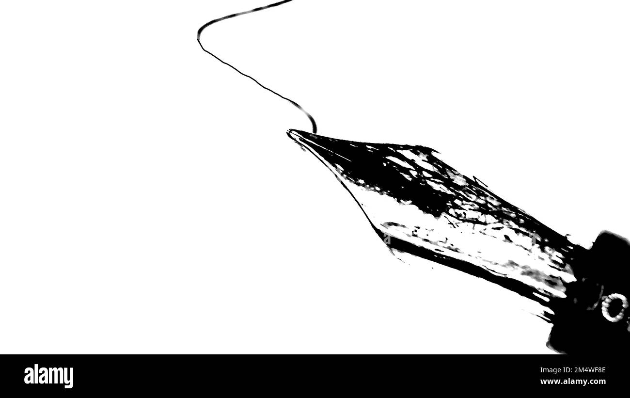 Fountain pen with writing on white paper Stock Photo - Alamy