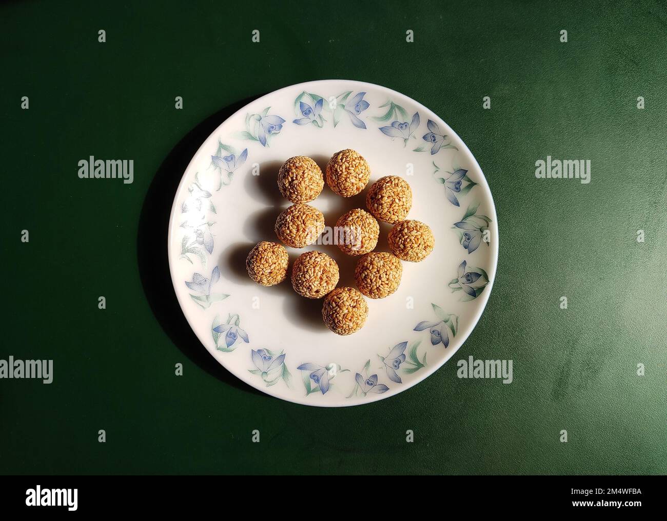 Traditional Assamese sweet called Tilor Laru in Assam, India. These are ...