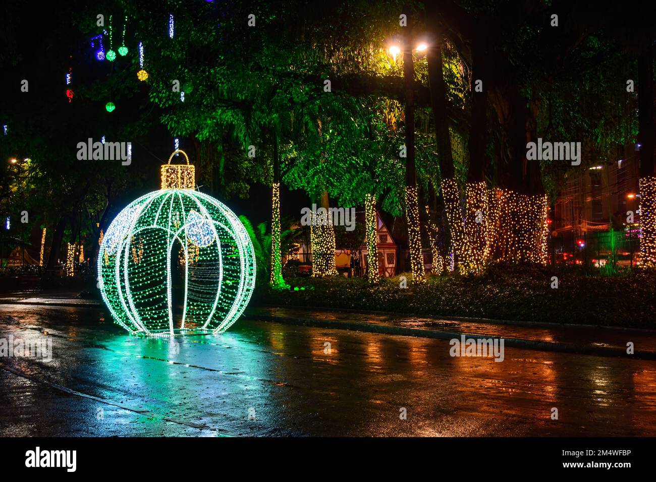 Christmas Lights in Sao Bento Park, Niteroi, Brazil Stock Photo - Alamy