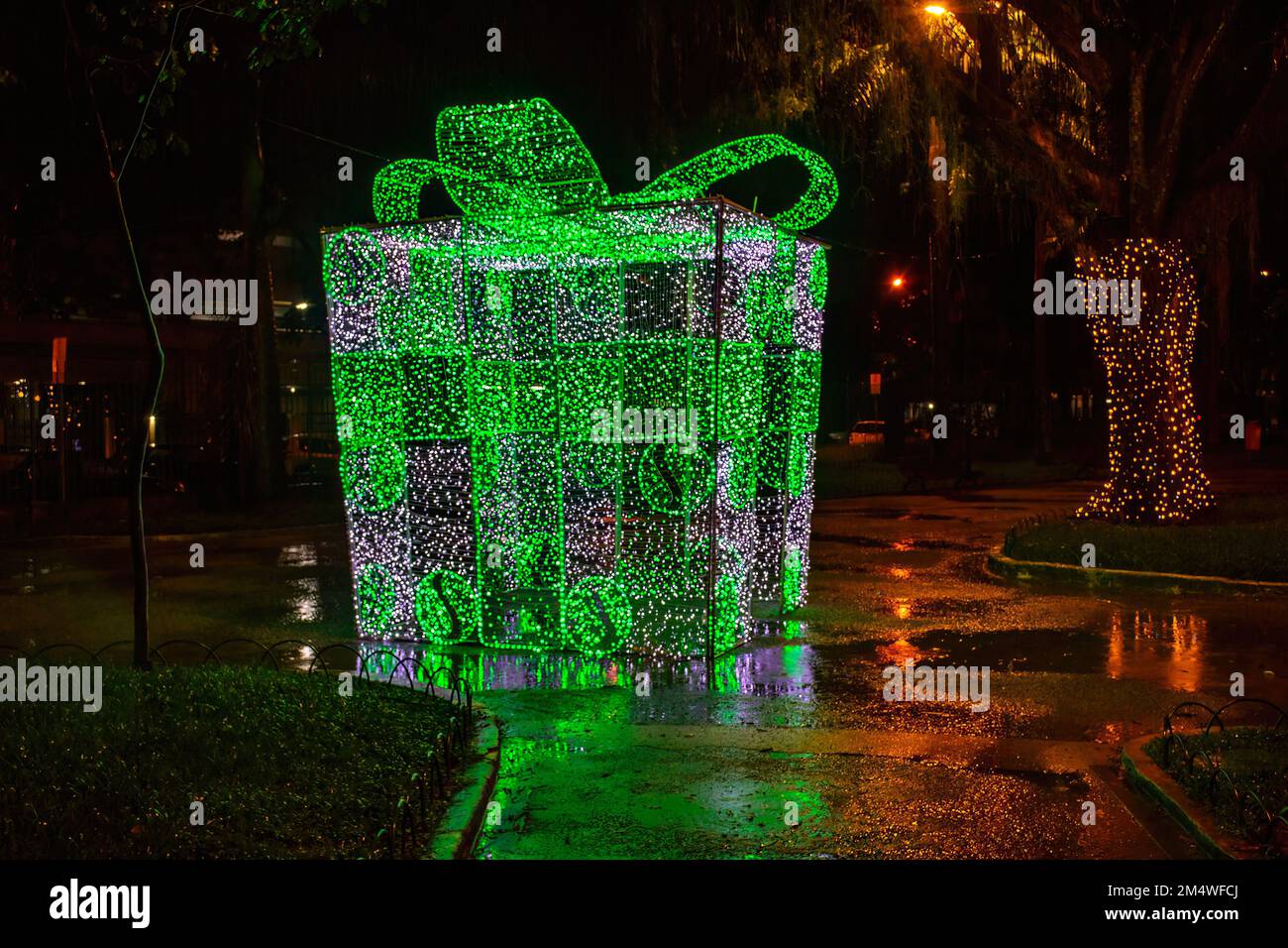 Christmas Lights in Sao Bento Park, Niteroi, Brazil Stock Photo - Alamy