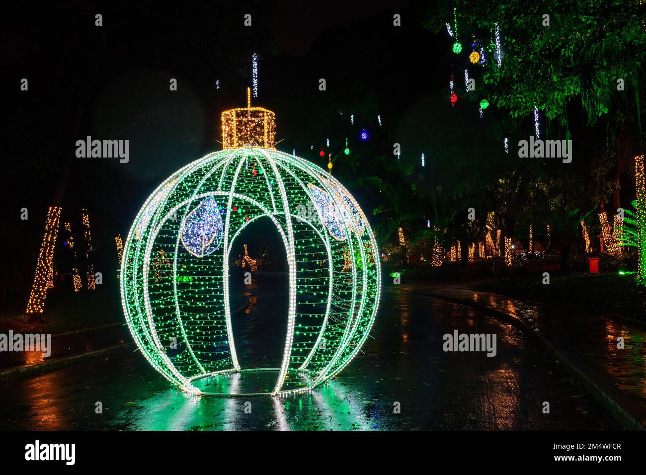 Christmas Lights in Sao Bento Park, Niteroi, Brazil Stock Photo - Alamy