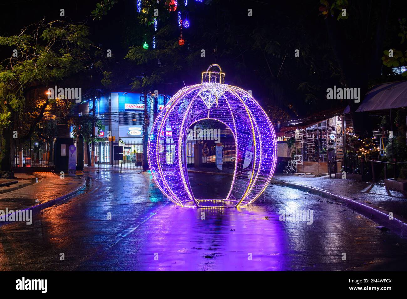 Christmas Lights in Sao Bento Park, Niteroi, Brazil Stock Photo - Alamy