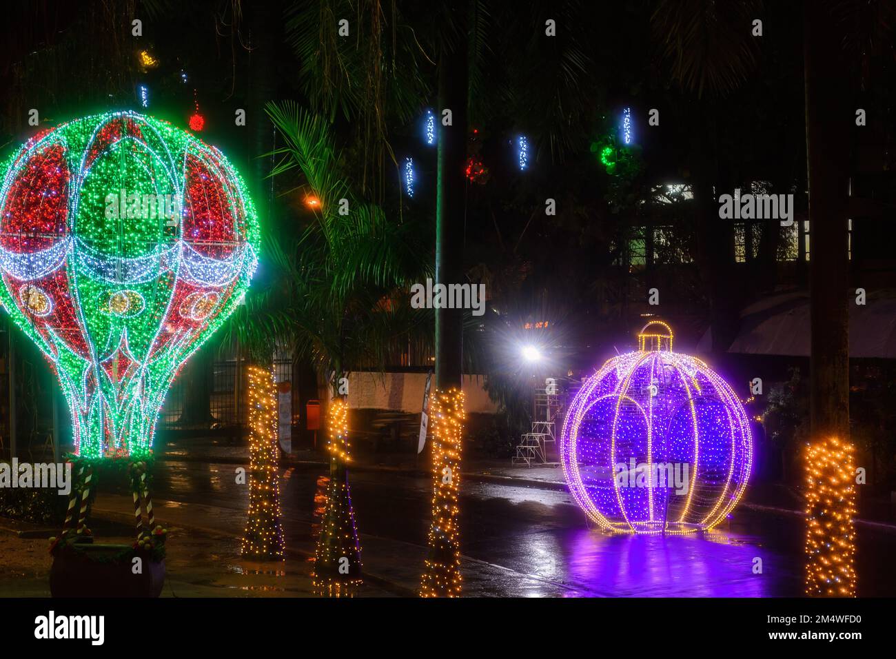 Christmas Lights in Sao Bento Park, Niteroi, Brazil Stock Photo - Alamy