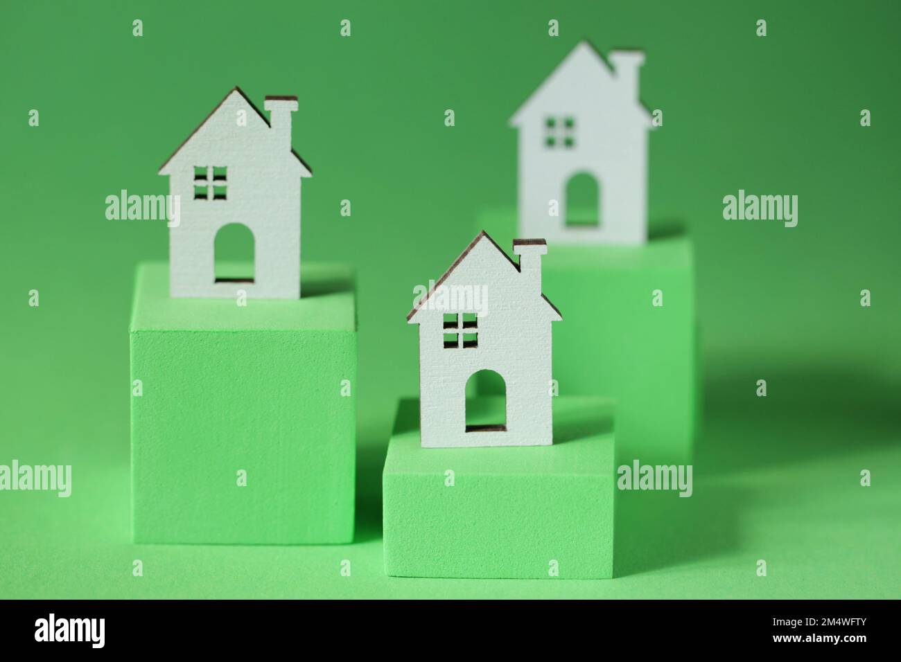 House Model, green block. Property investment real estate and house ...