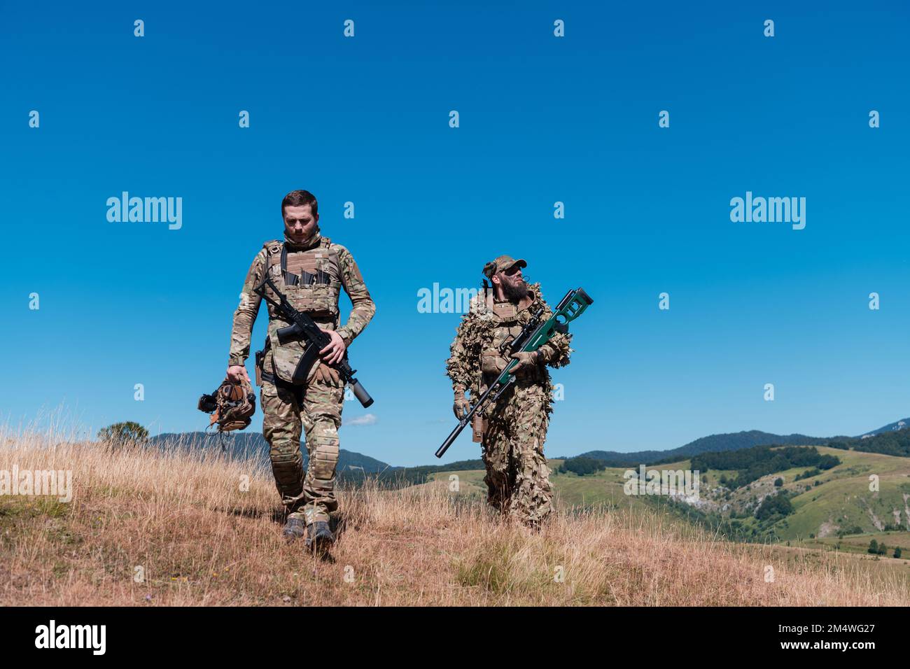A sniper team squad of soldiers is going undercover. Sniper assistant ...