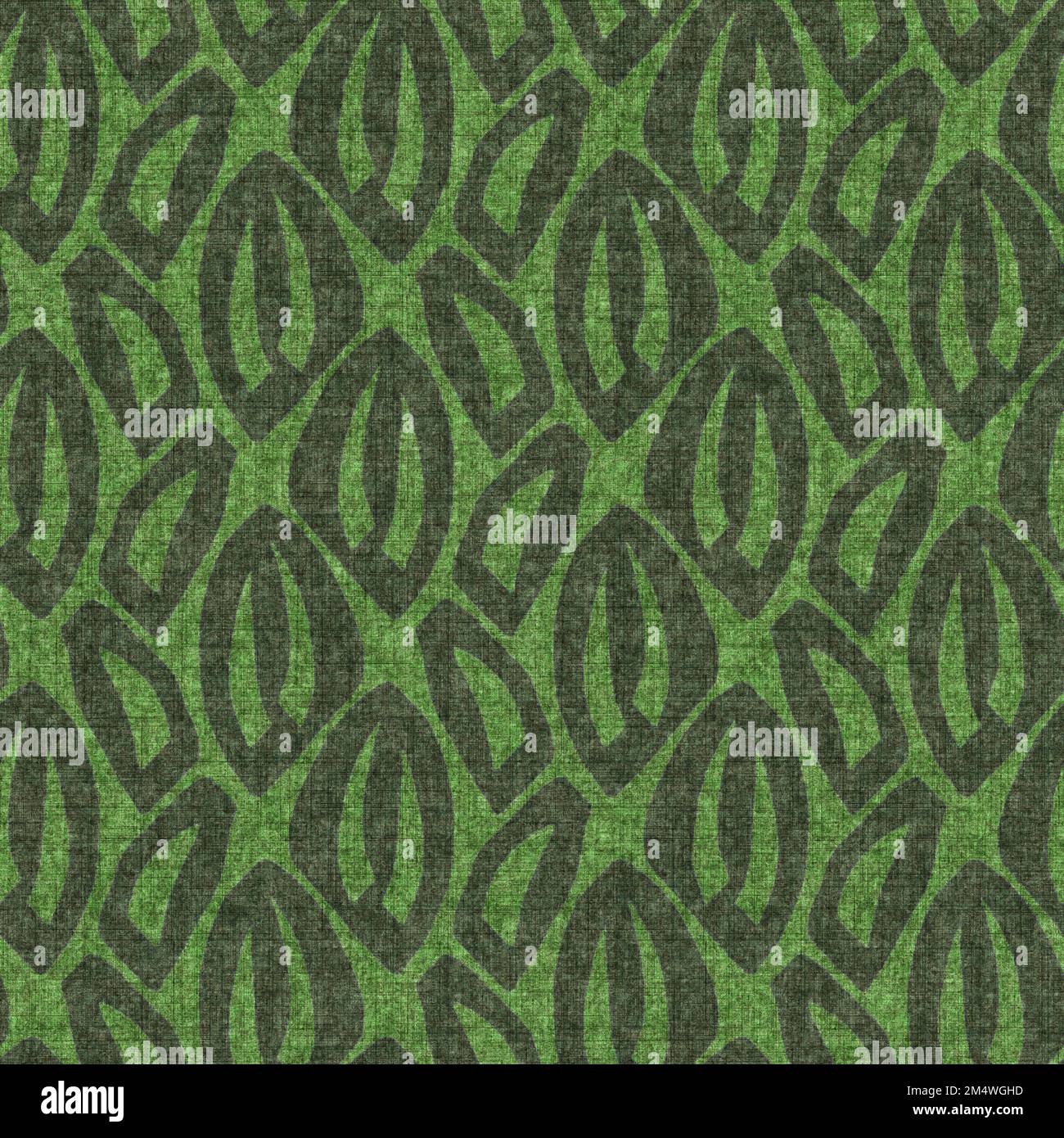 Green retro 1960s linen seamless pattern. Forest style vintage for ...