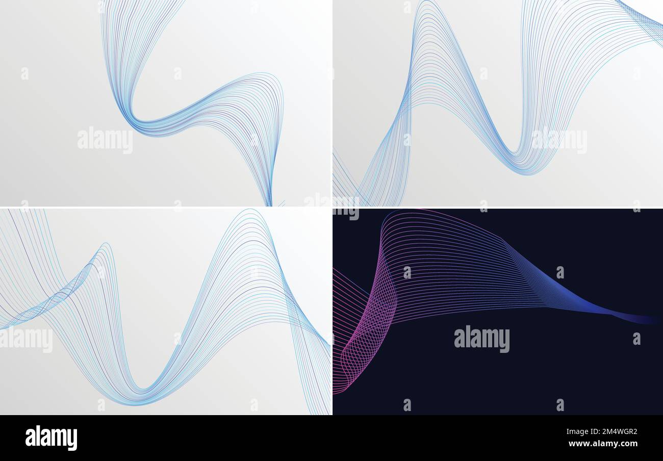 Set of 4 abstract wave backgrounds for a unique look Stock Vector Image ...