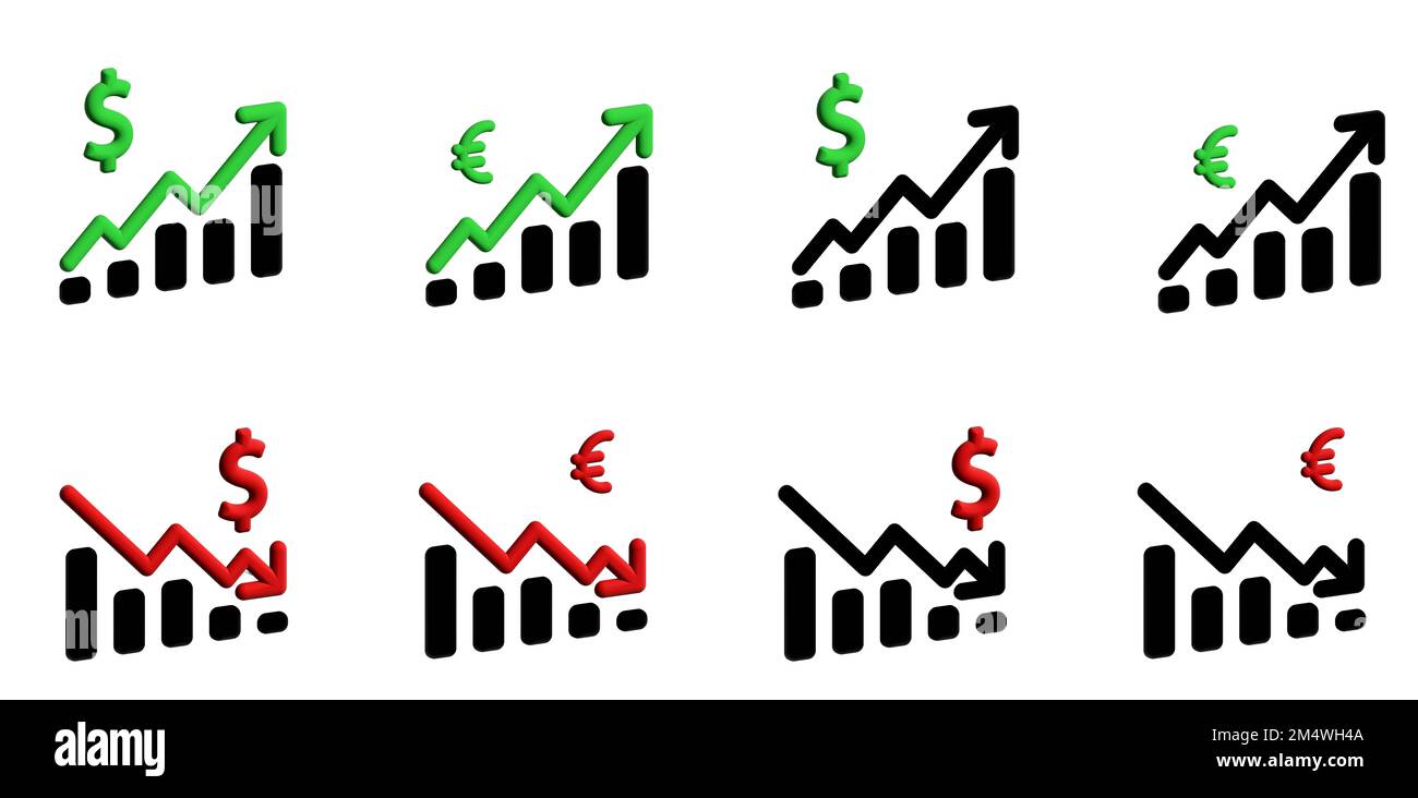 illustration of the dollar euro currency appreciation icon. A money ...