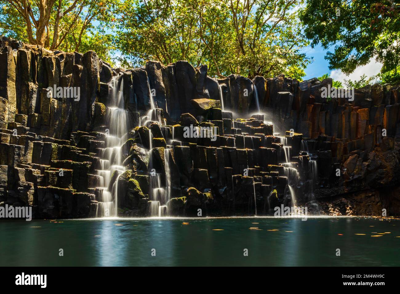 Rochester Falls waterfall in Souillac Mauritius. Waterfall in the ...