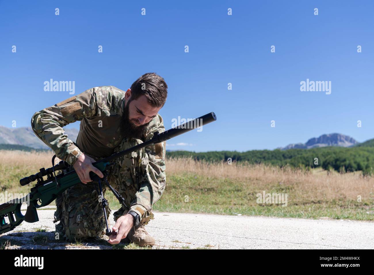 Special operations soldiers team preparing tactical and communication ...