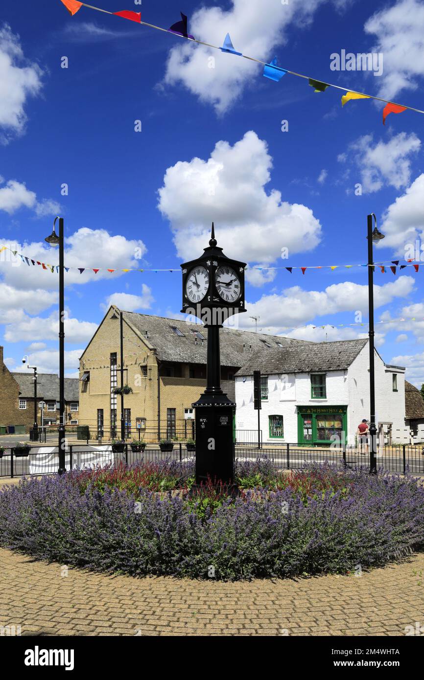 The Jubilee Gardens with clock, Chatteris town, Cambridgeshire, East ...