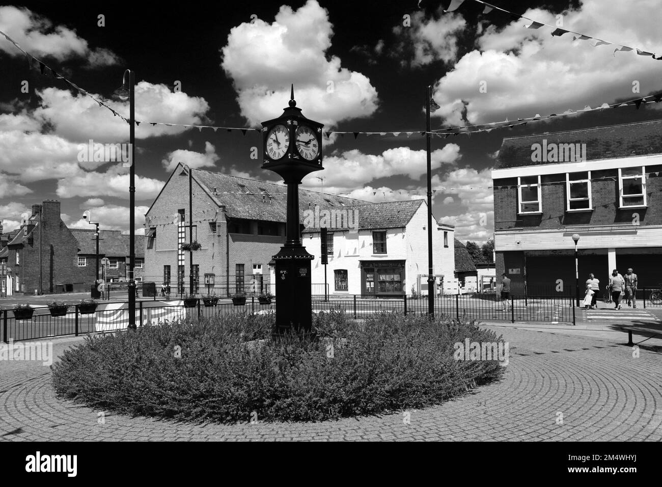 The Jubilee Gardens with clock, Chatteris town, Cambridgeshire, East ...