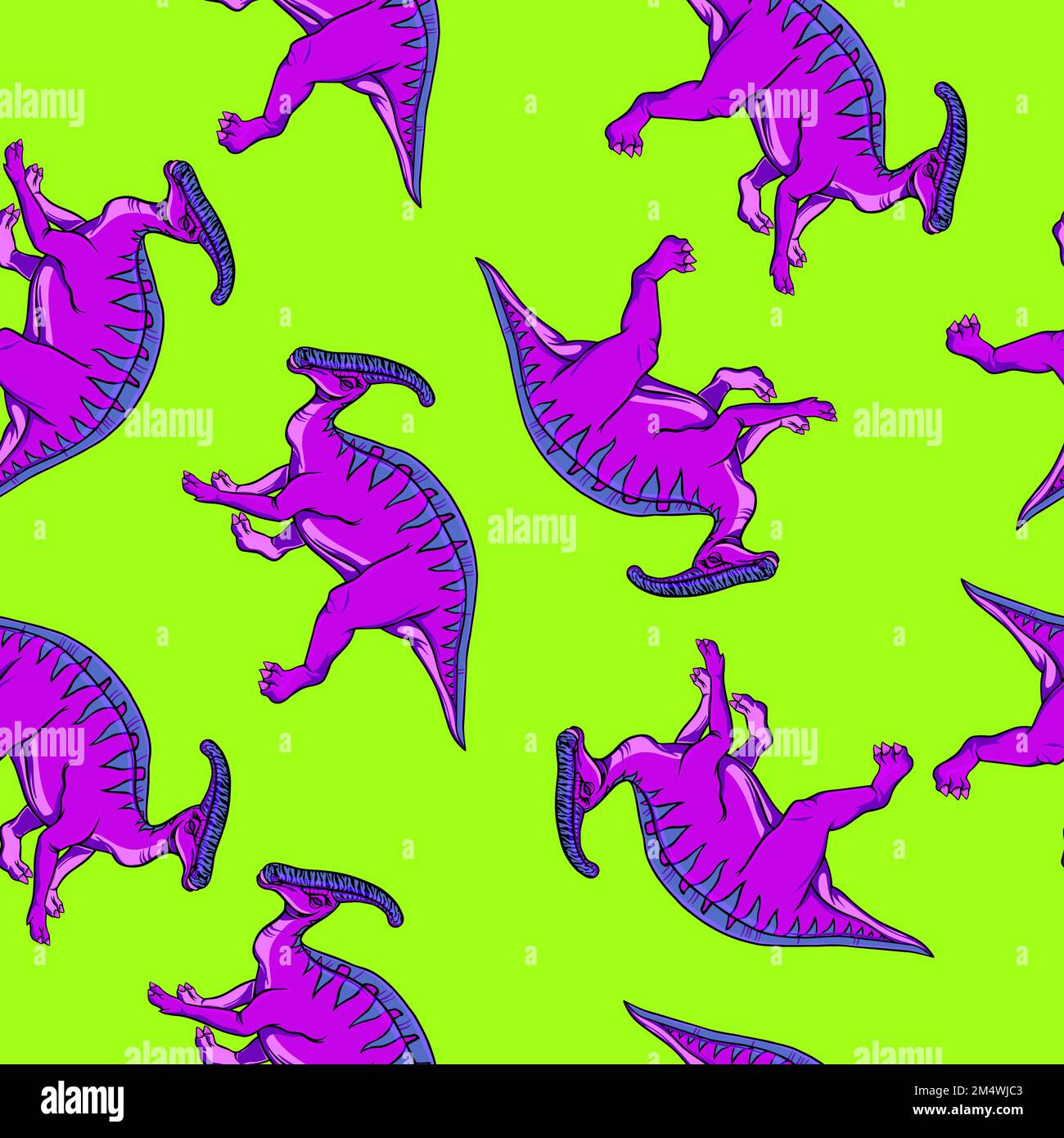 Color pattern of hadrosaurs on light green background in hand drow ...