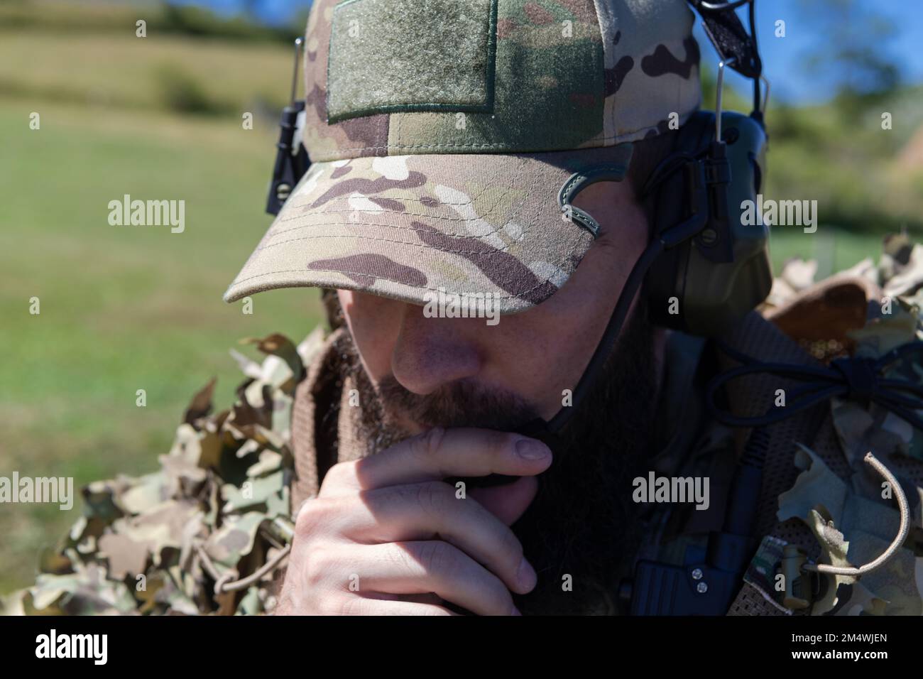 Special operations soldiers team preparing tactical and communication ...