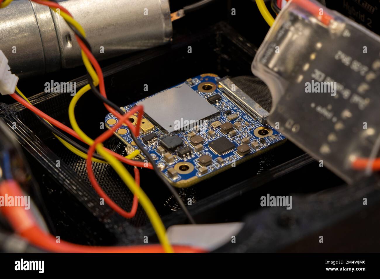 A closeup of a microchip processor used for electrical engineering ...