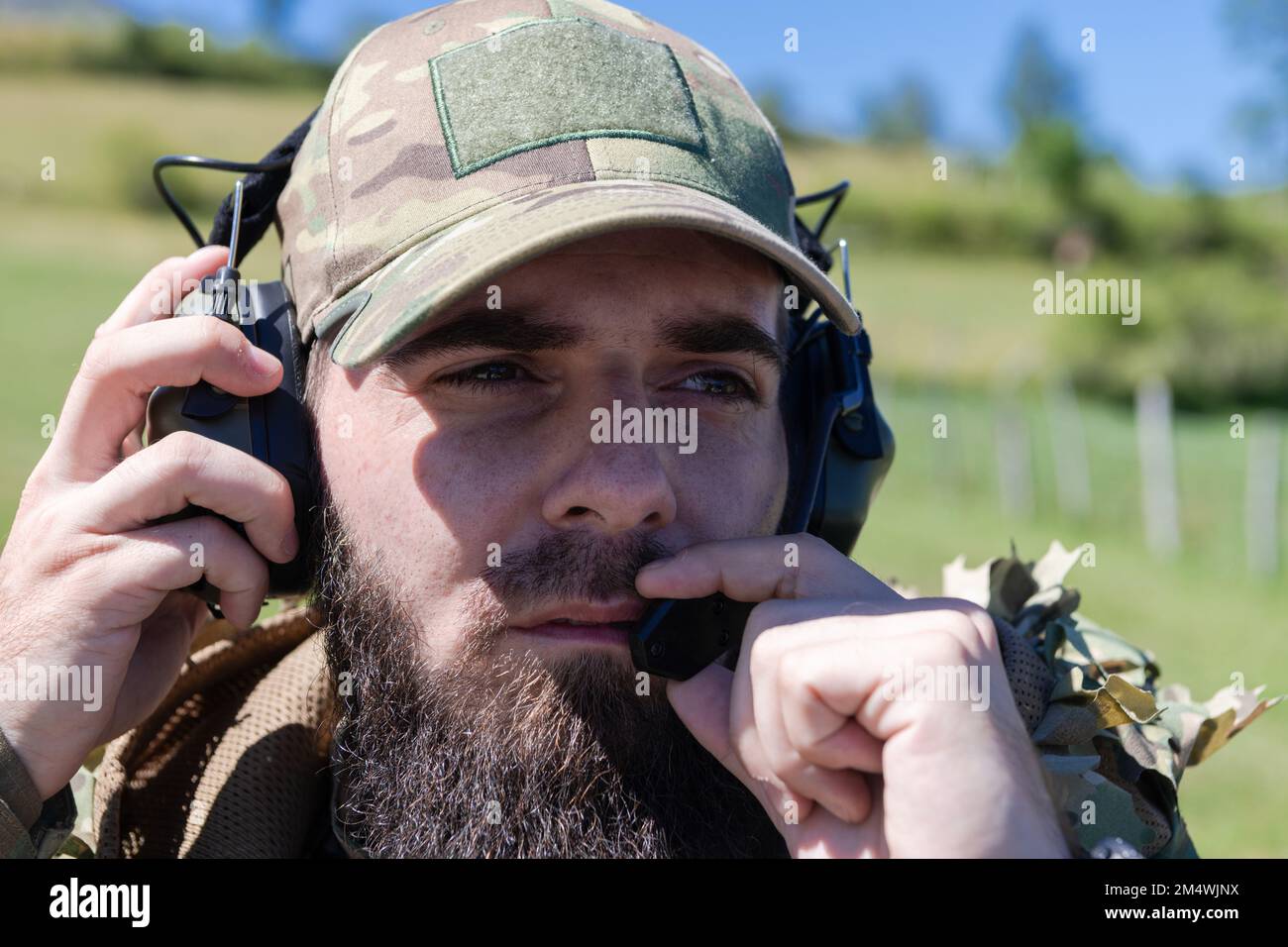 Special operations soldiers team preparing tactical and communication ...