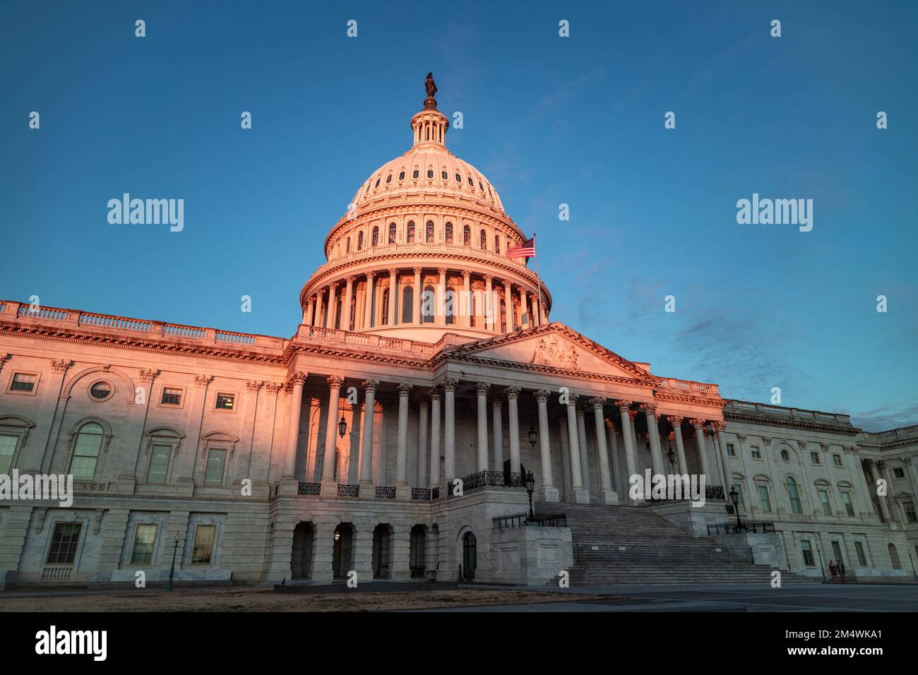 The beautiful sight of the US Capitol building bathed in the morning ...