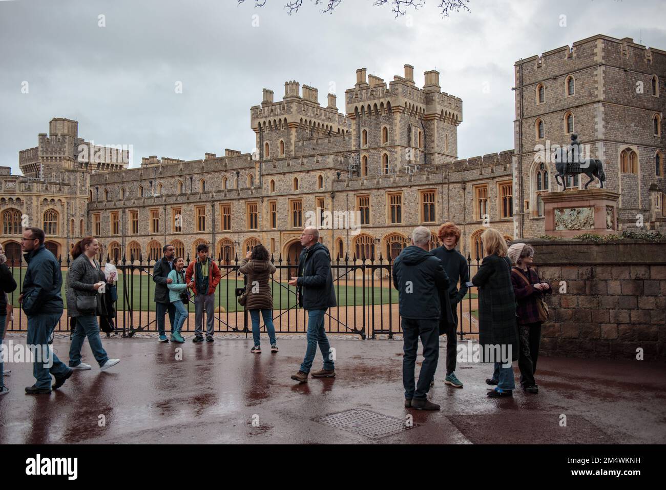 Windsor, UK, December 22nd 2022 - Windsor Castle from outside with ...