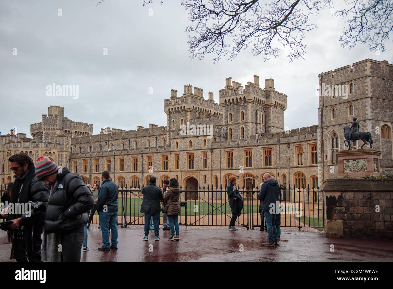 Windsor, UK, December 22nd 2022 - Windsor Castle from outside with ...