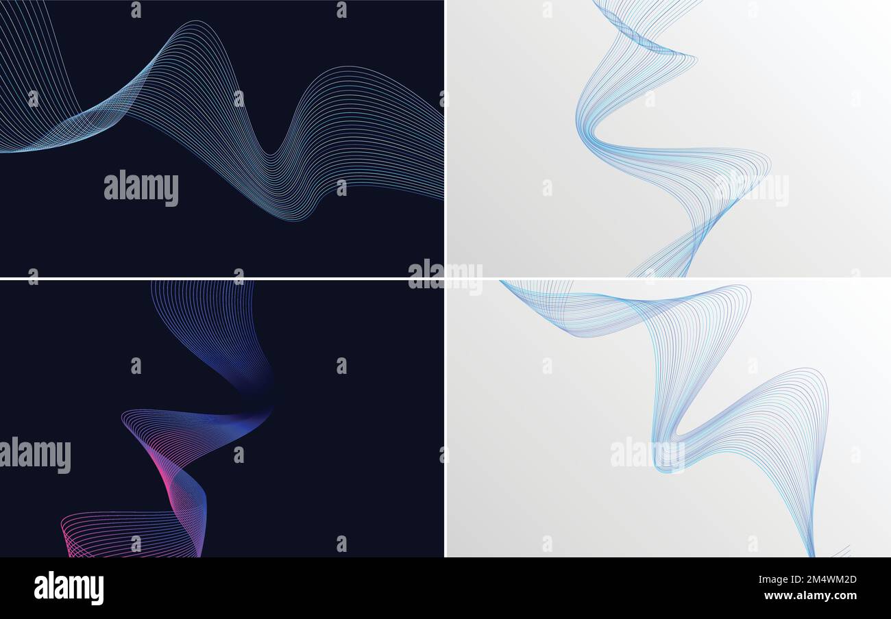 Add visual interest to your project with this pack of 4 vector line ...