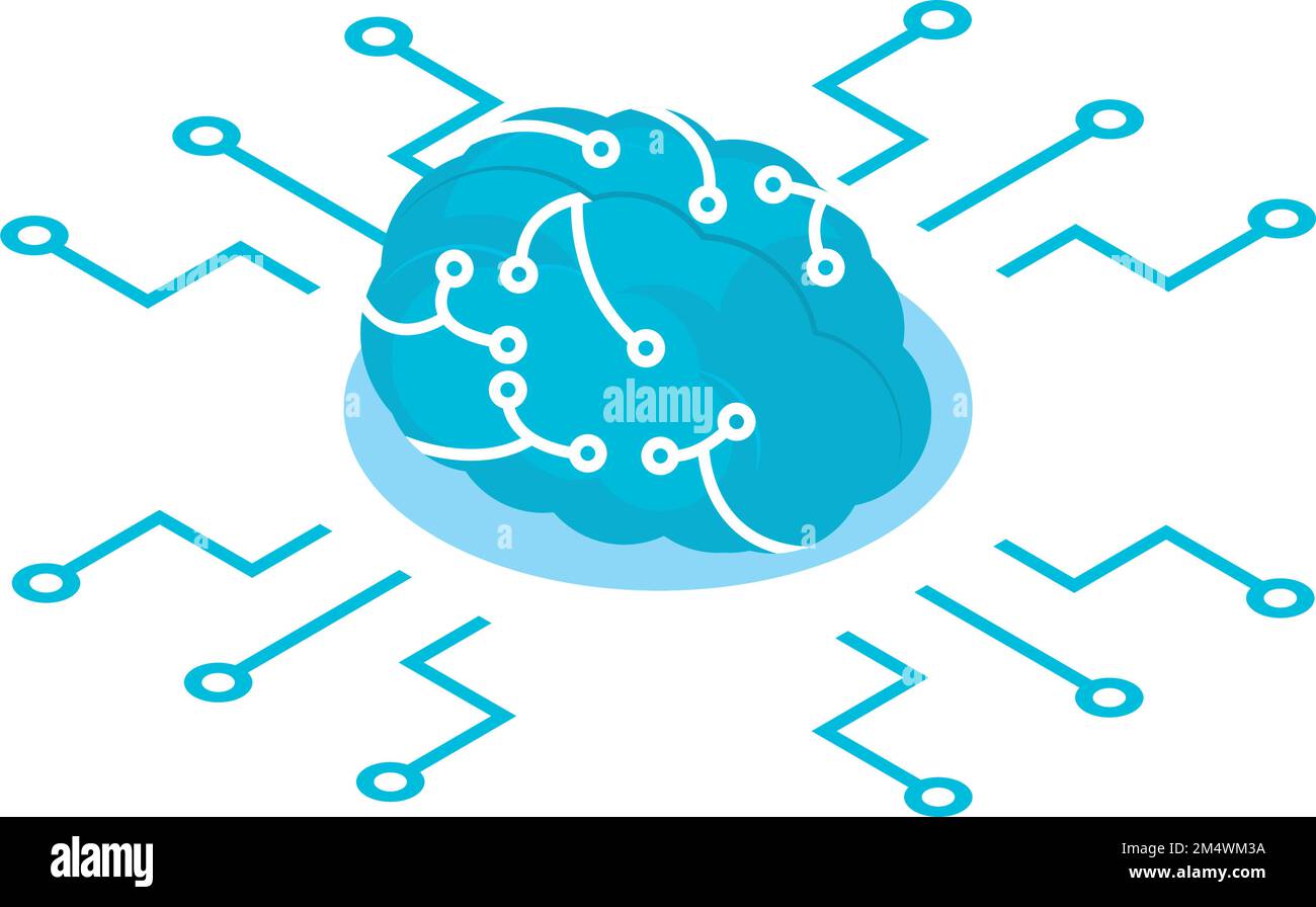 Isometric ai brain circuit Stock Vector Images - Alamy