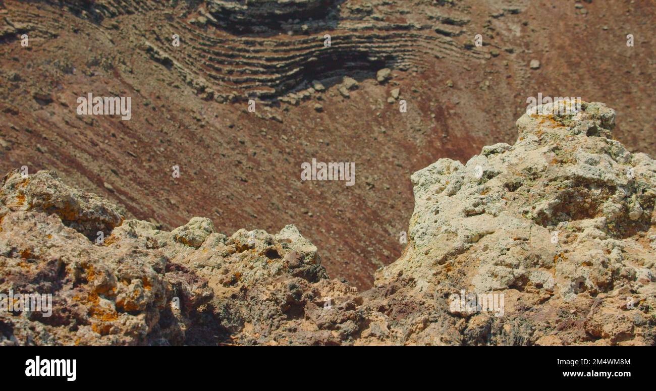 Hardened lava flow on the slope of Volcano Calderon Hondo ...