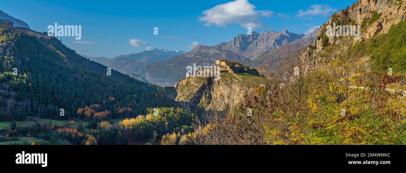 Landscape in the French southern alps at in the middle of a large ...