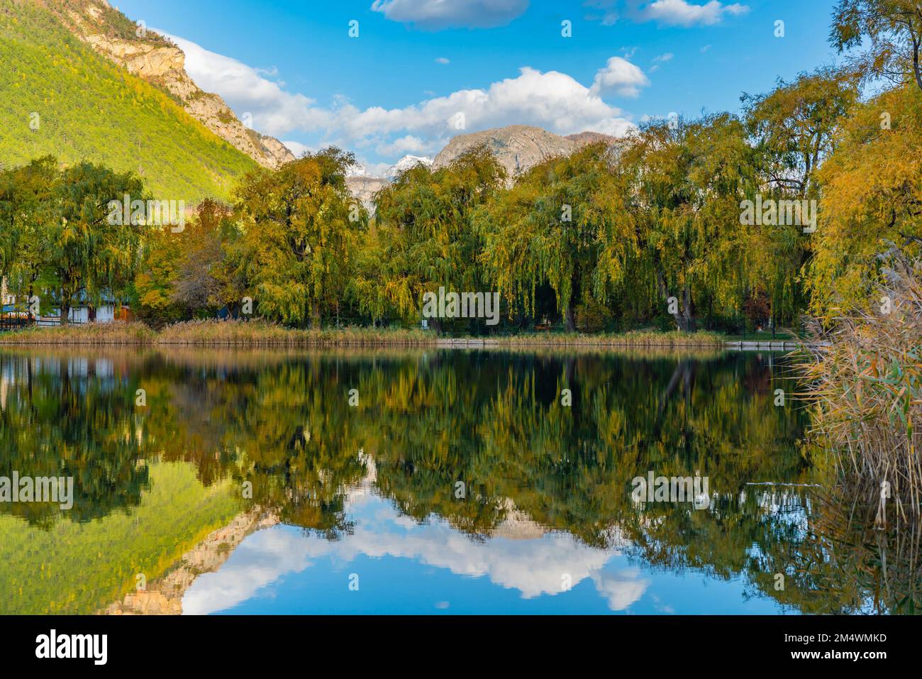 Landscape in the French southern alps at in the middle of a large ...
