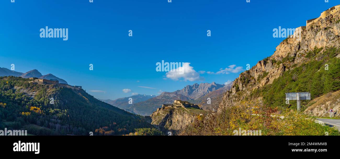 Landscape in the French southern alps at in the middle of a large ...