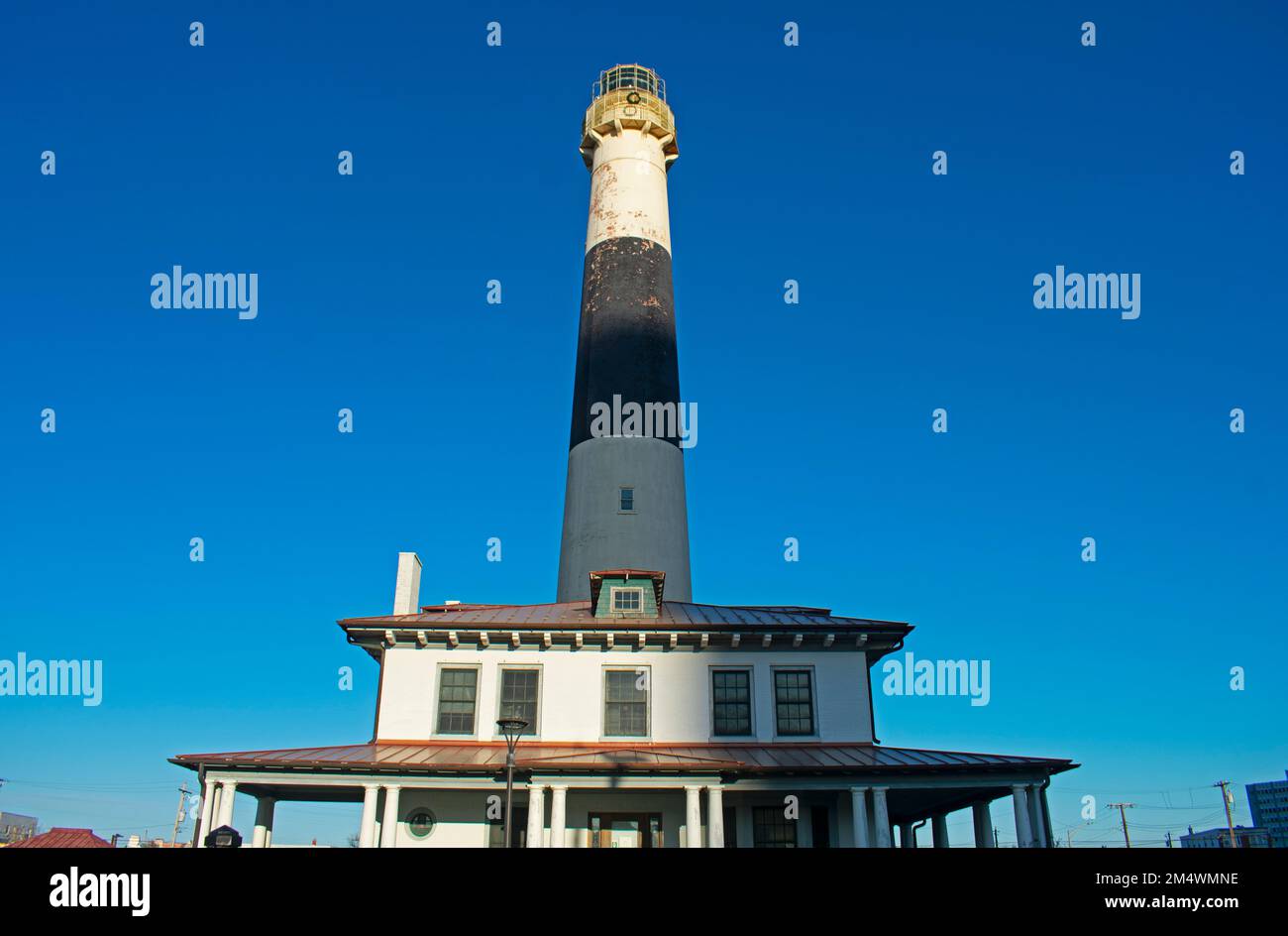 Horizontal view of Absecon Lighthouse and tower in Atlantic City, New ...