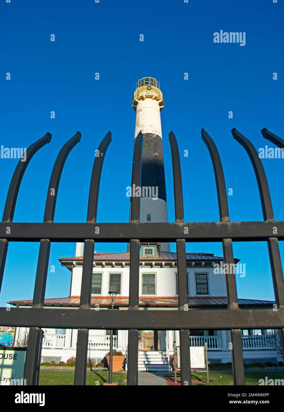 Vertical view of Absecon Lighthouse and tower in Atlantic City, New ...