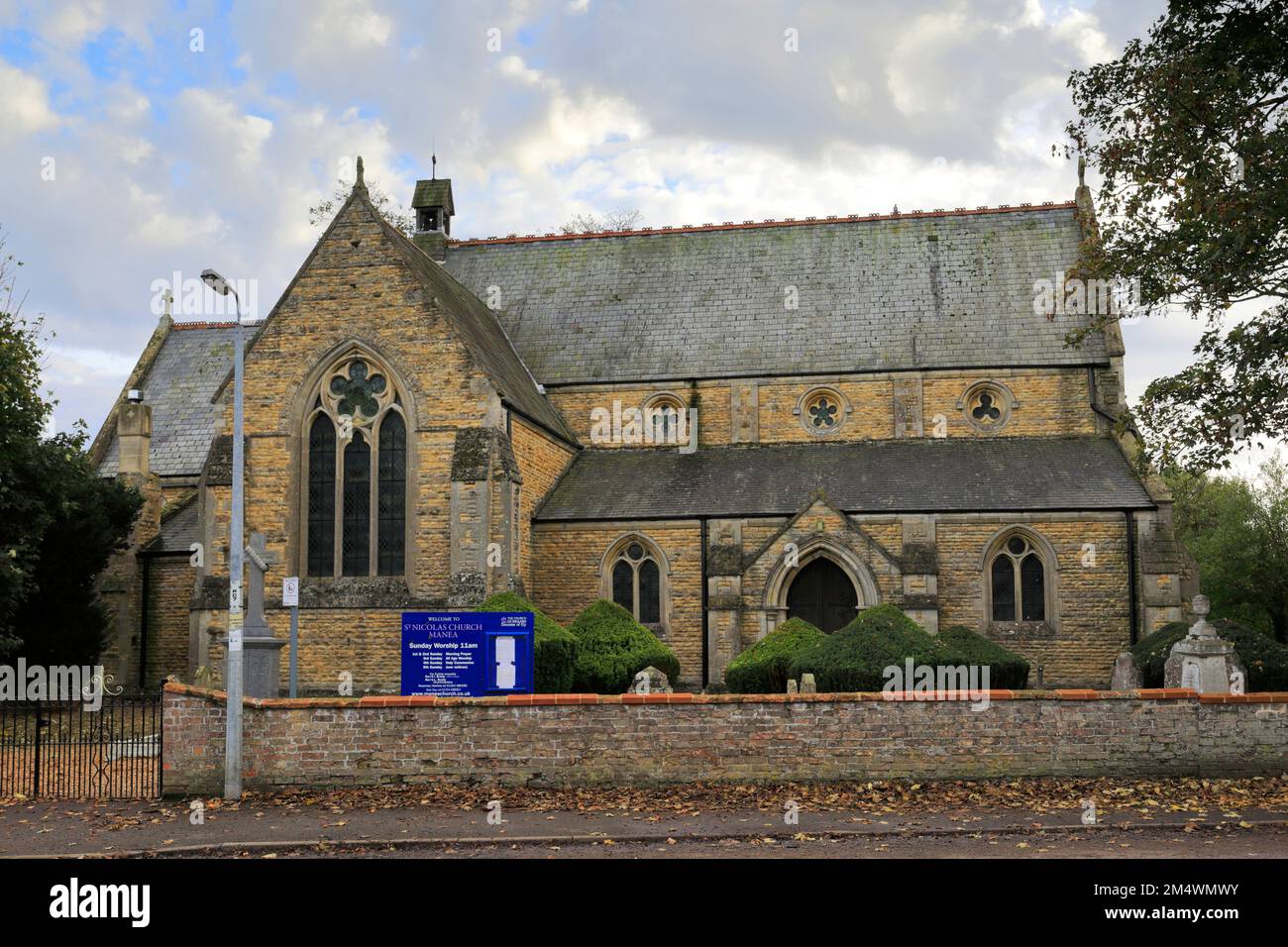 St Nicholas church, Manea village, Cambridgeshire, England, UK Stock ...