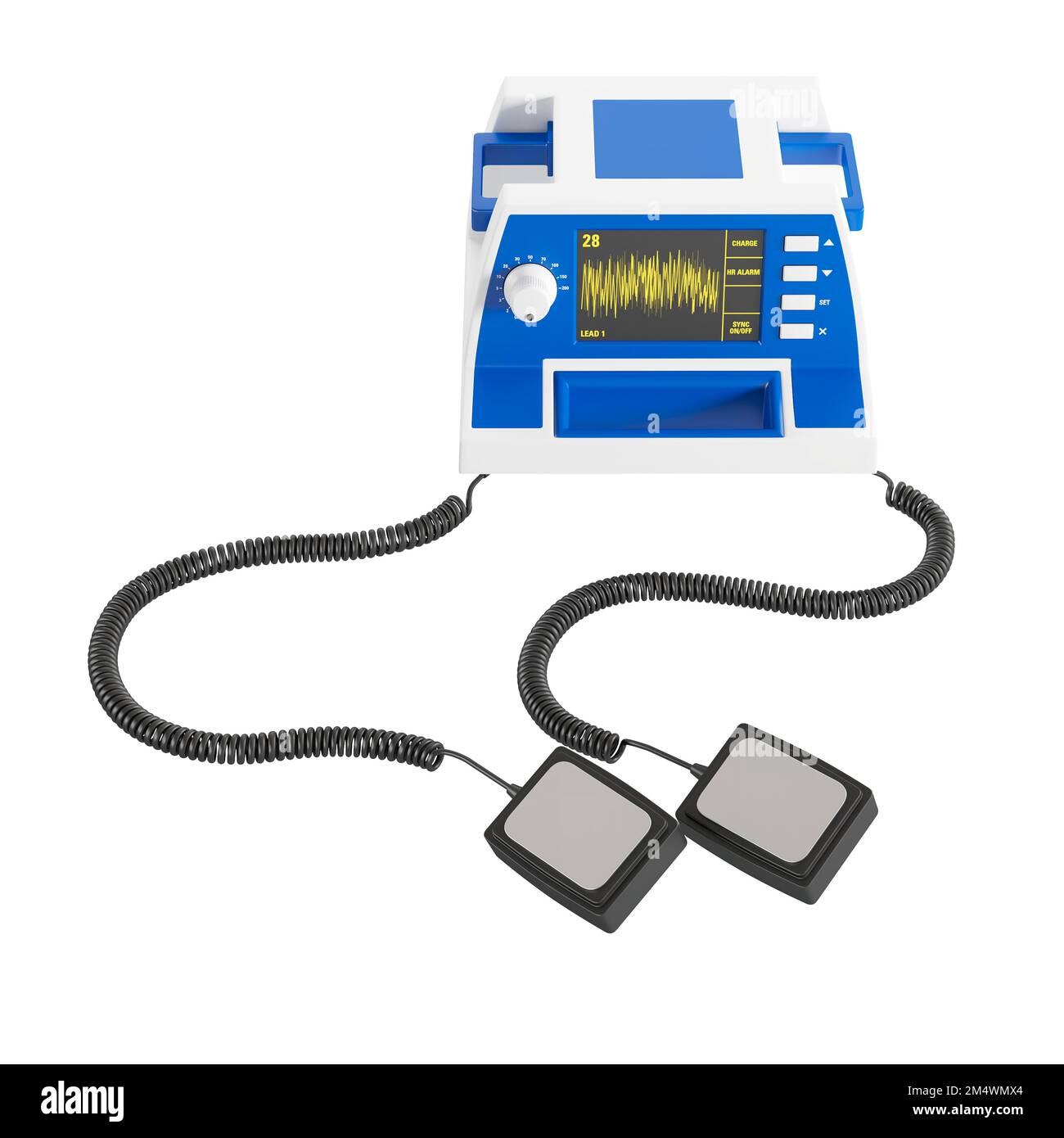 A 3D rendering illustration of a defibrillator isolated on a white background Stock Photo - Alamy