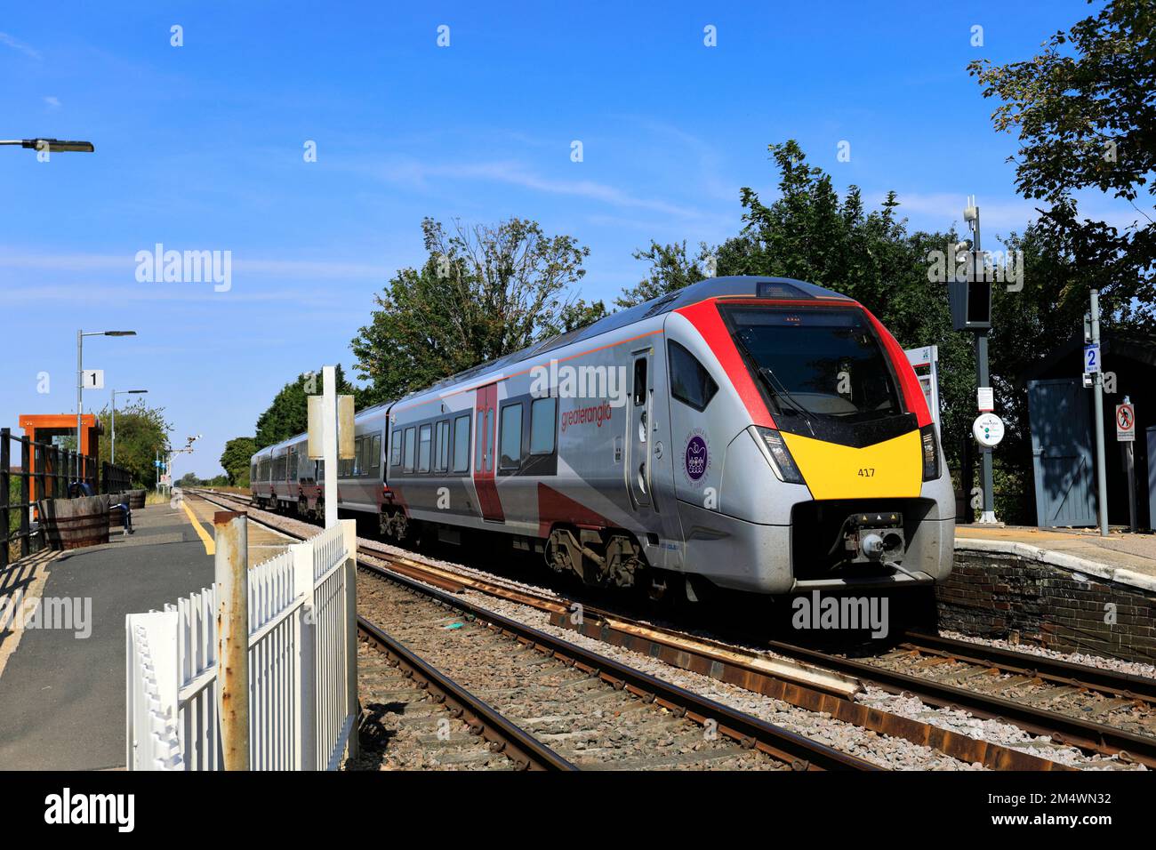 Greateranglia Trains, Class 755 train at Manea station, Cambridgeshire ...