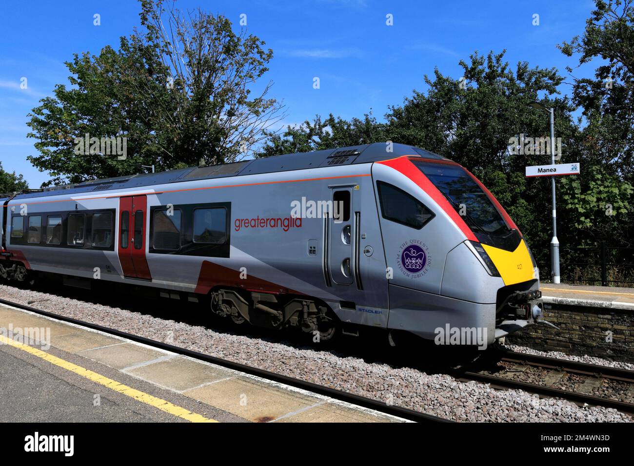 Greateranglia Trains, Class 755 train at Manea station, Cambridgeshire ...