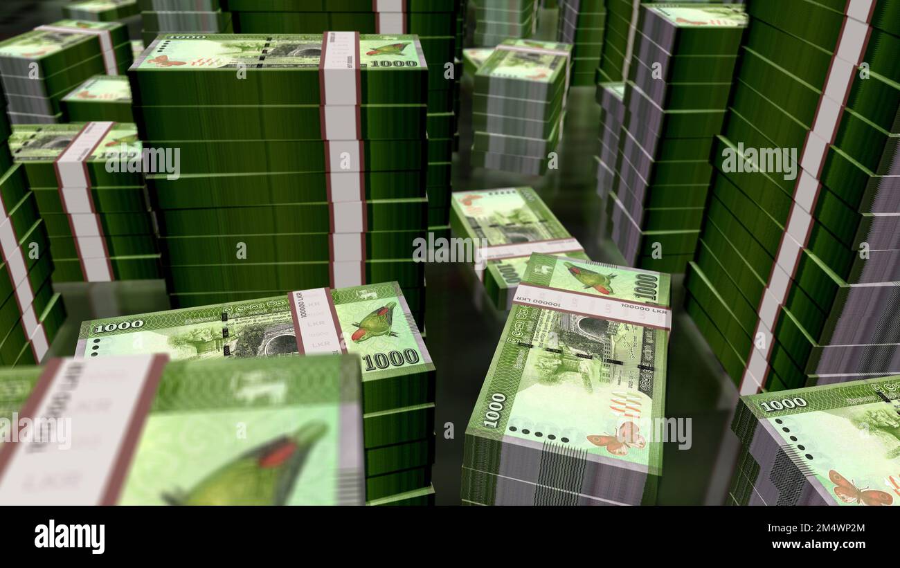 Sri Lanka money Sri Lankan Rupee money pack 3d illustration. 1000 LKR ...