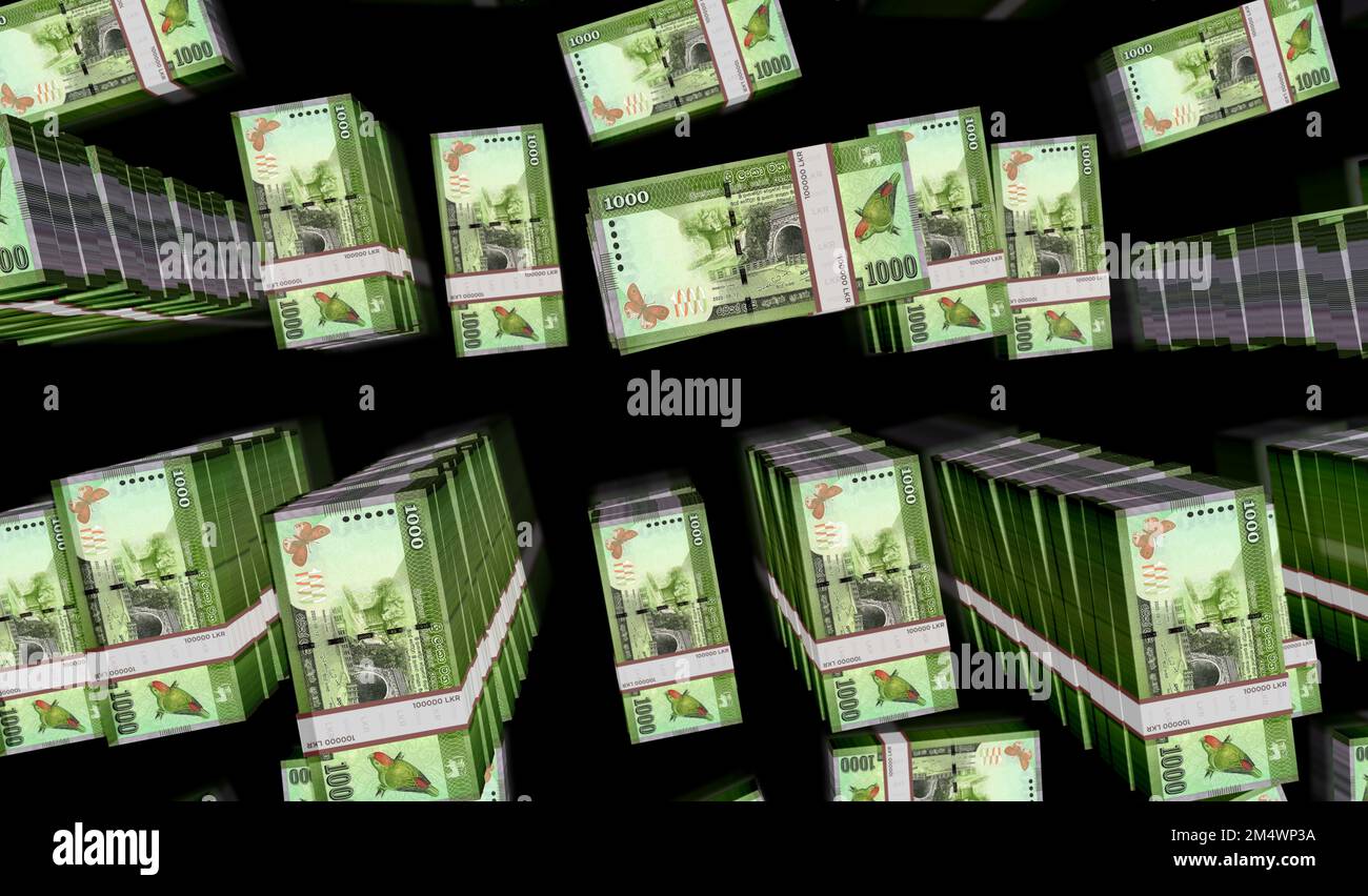 Sri Lanka money Sri Lankan Rupee money pack 3d illustration. 1000 LKR ...