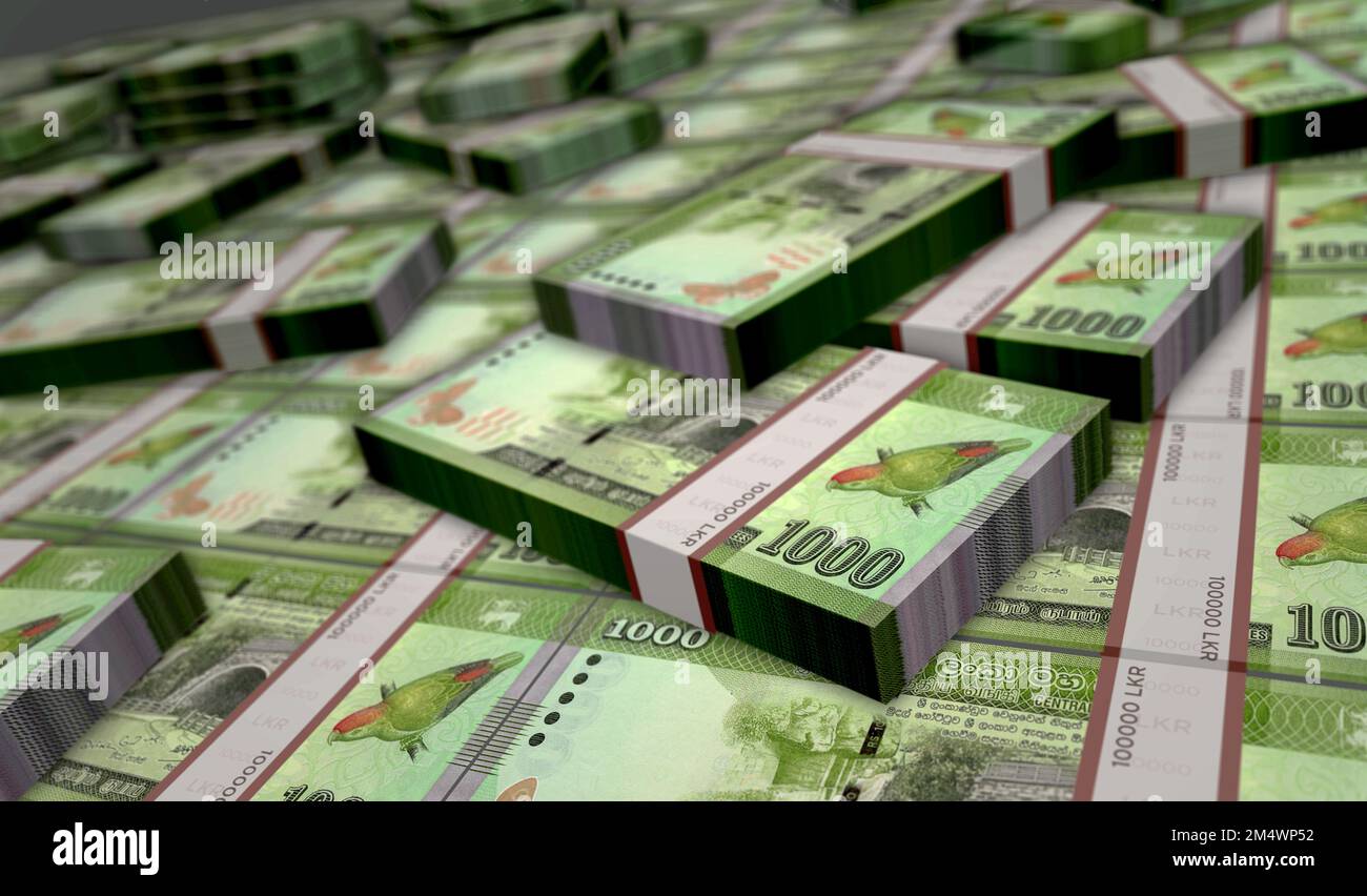 Sri Lanka money Sri Lankan Rupee money pack 3d illustration. LKR ...