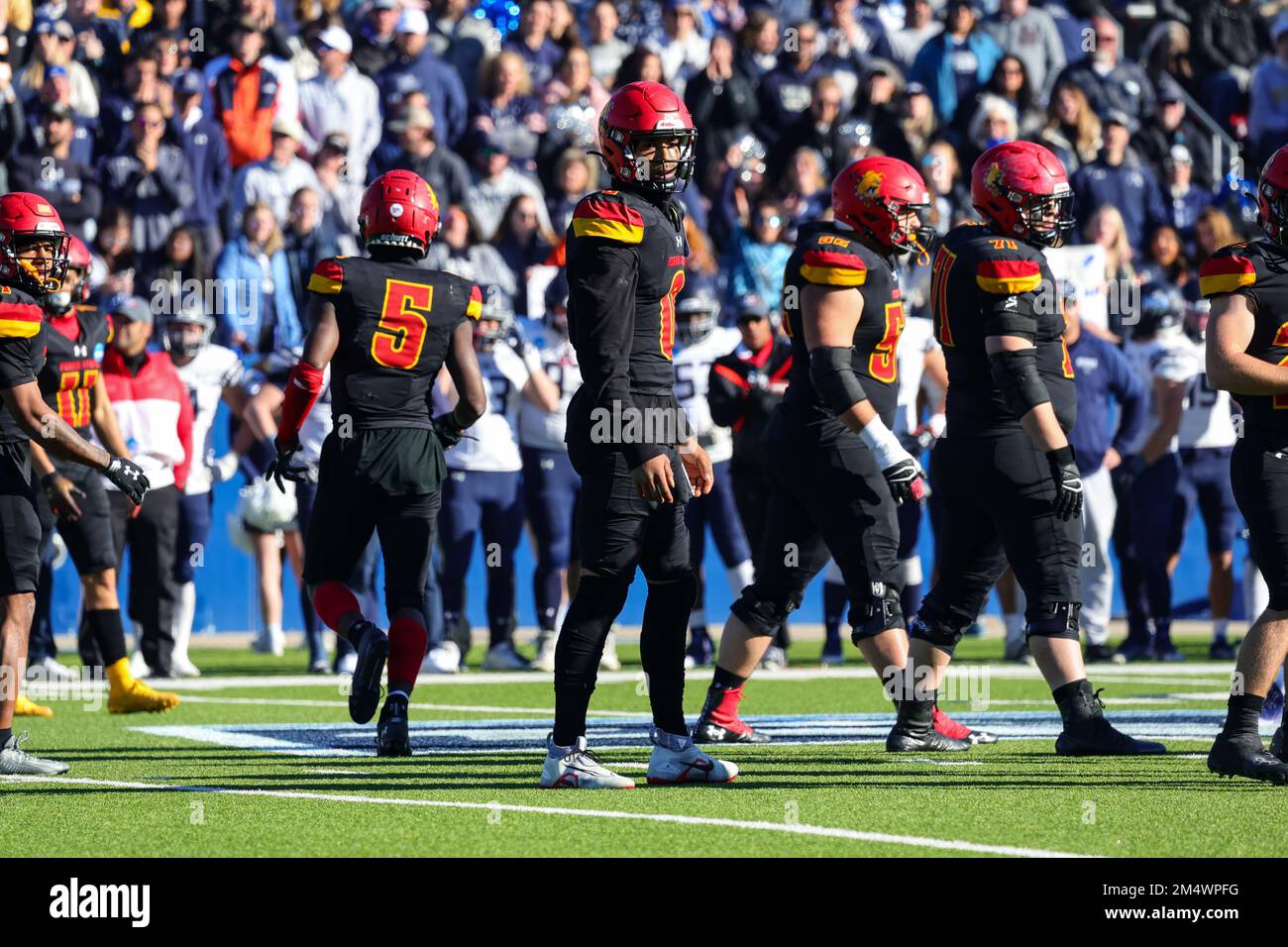 Ferris State Bulldogs quarterback Mylik Mitchell (0) during the NCAA ...