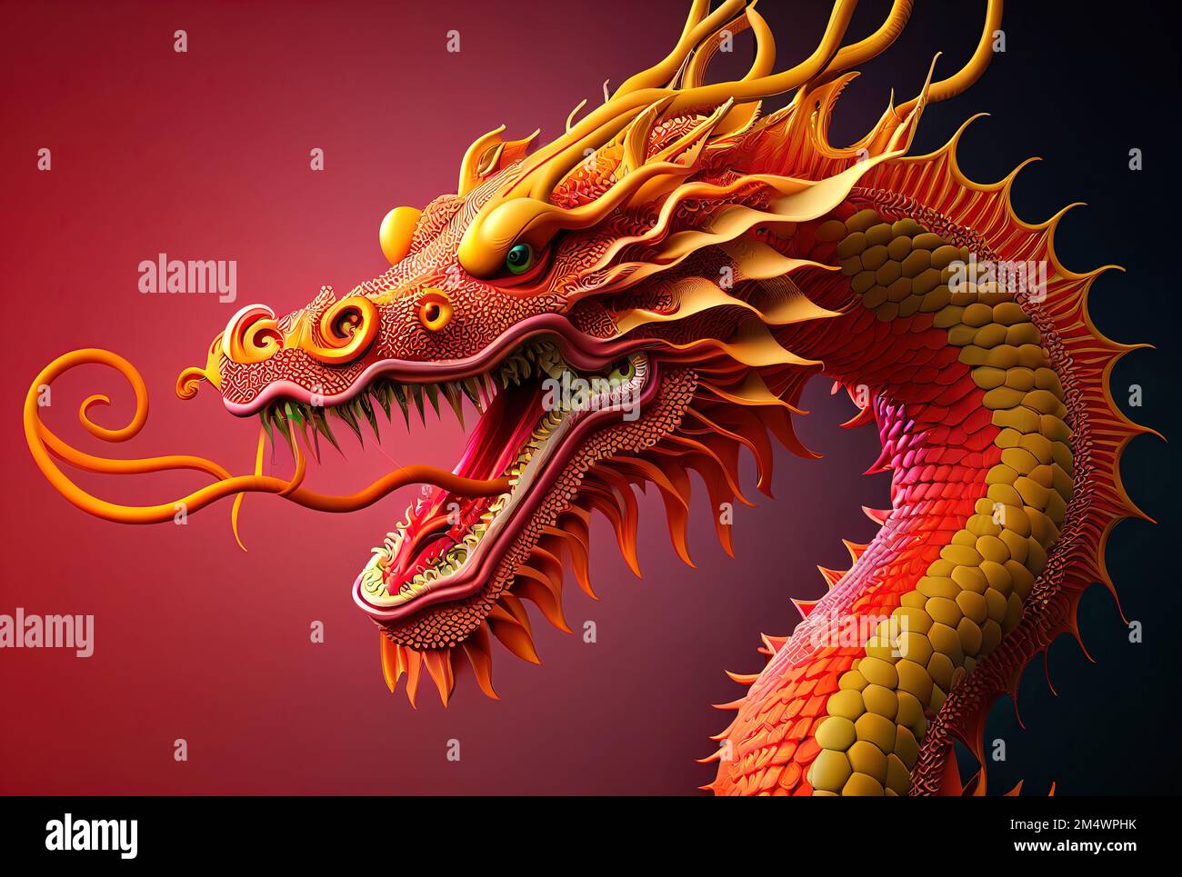 Traditional colorful chinese lion, Chinese paper means: good fortune ...